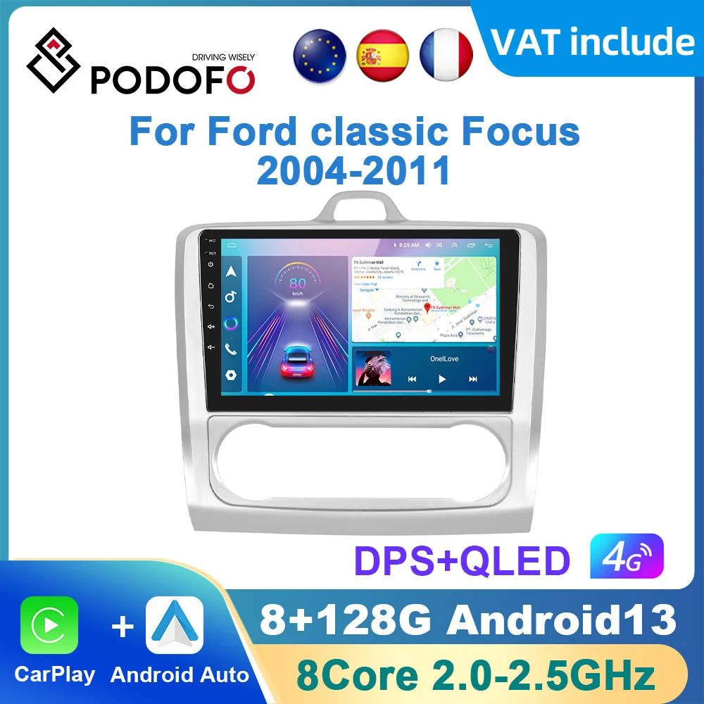 Podofo-AI-Voice-Android-Carplay-Car-Radio-For-Ford-Focus-2004-2011-2din ...