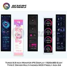 Turzx 8.8 Inch Monitor IPS Display 1920x480 Easy Type-C Driver Multi ...