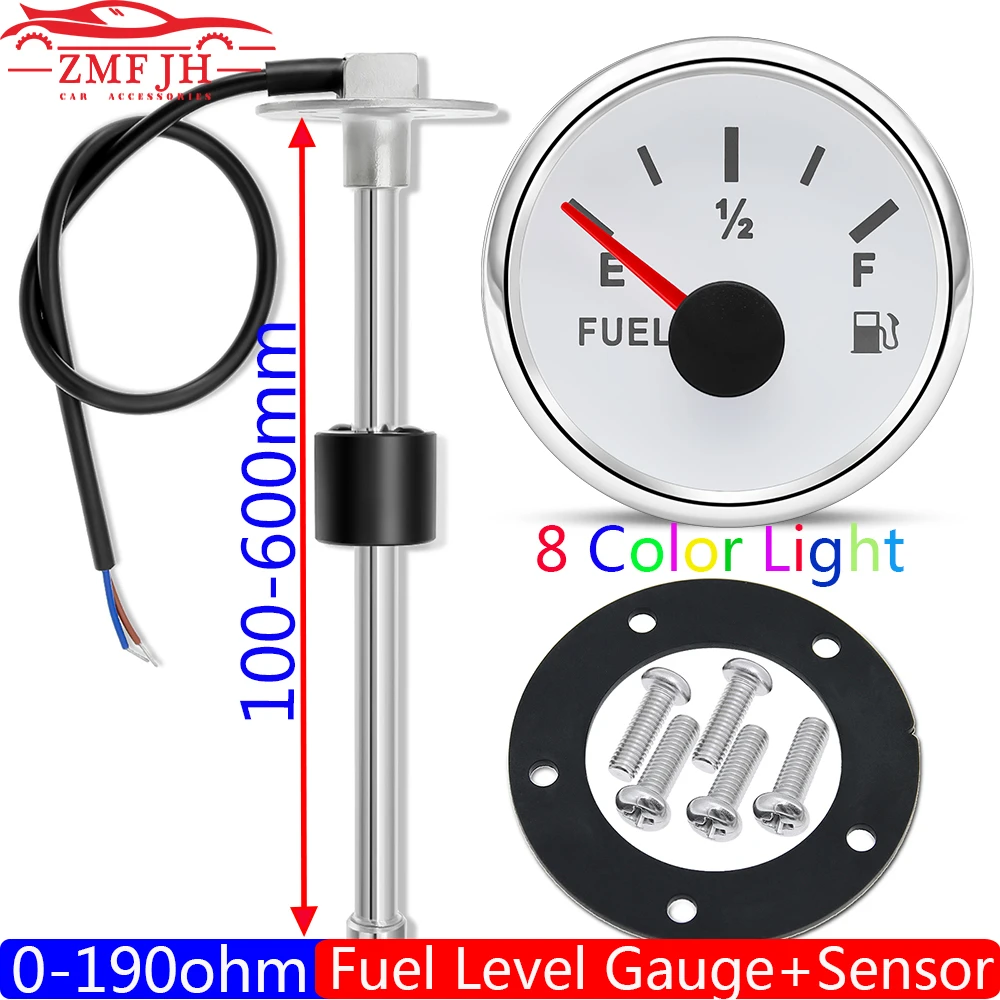 Waterproof IP67 52mm Fuel Level Gauge with Oil Float Level Sensor 100 ...