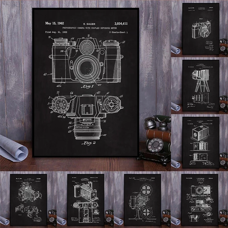 Vintage-Camera-Design-Poster-1962-Camera-Patent-Art-Print-Canvas ...