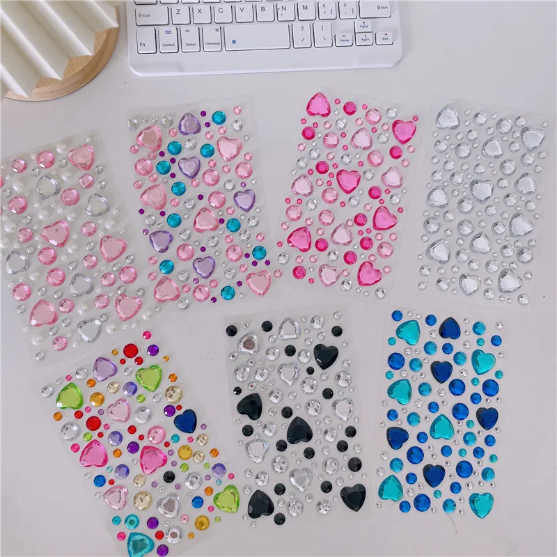 Rhinestone-Crystal-Tattoo-Stickers-Colorful-Heart-Tears-Eyes-Women ...