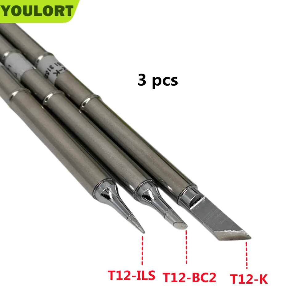 YOULORT Electronic Soldering Iron Tips T12-K T12-BC2 T12-ILS Solder ...