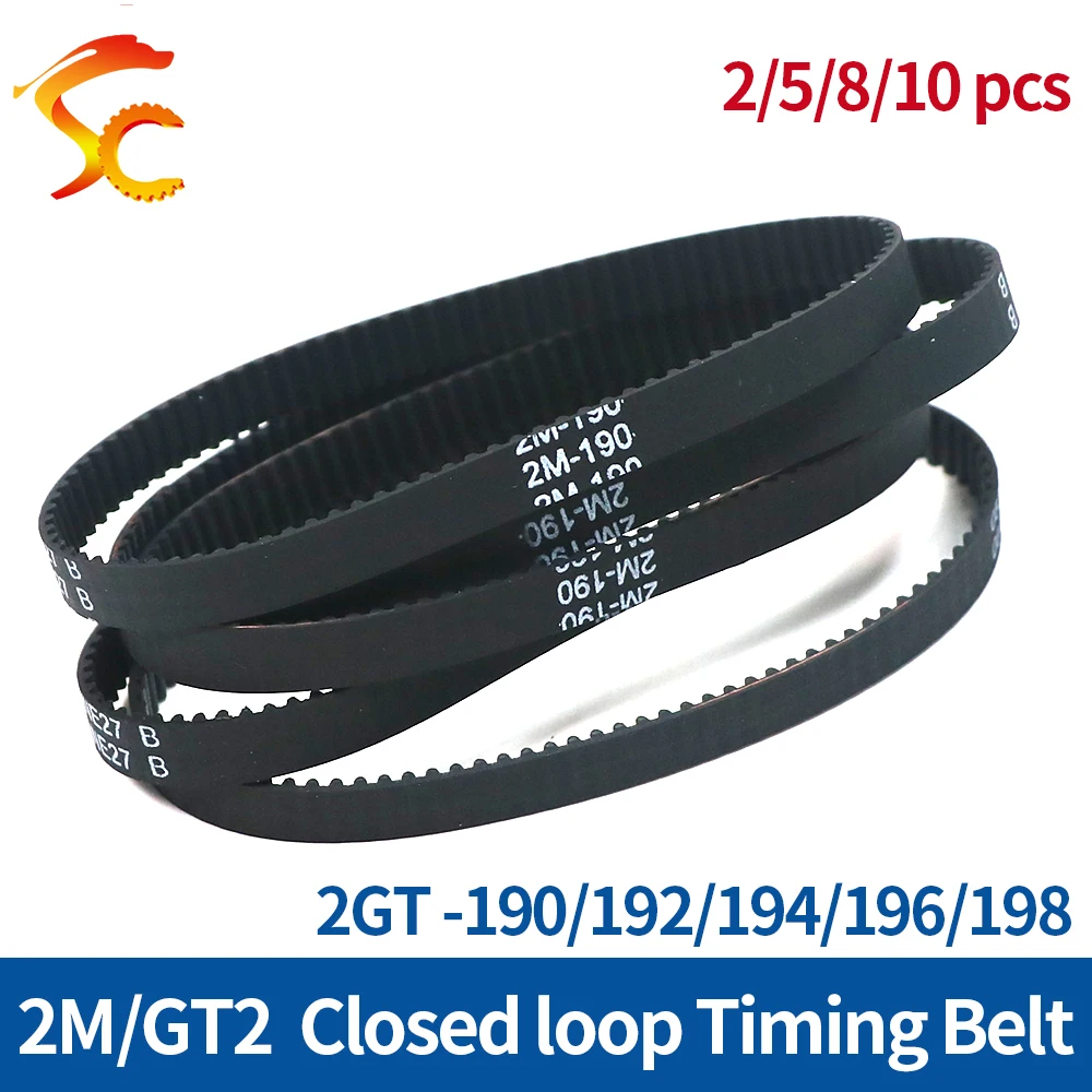 3d-printer-special-2M-GT2-rubber-closed-loop-belt-circumference-190-192 ...