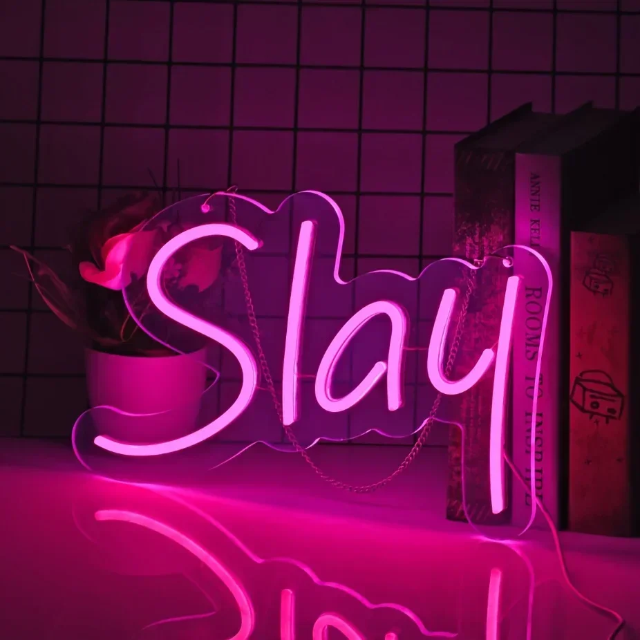 Slay Neon Sign Light For Wall Decor, Led Neon Light For Bedroom Wall ...