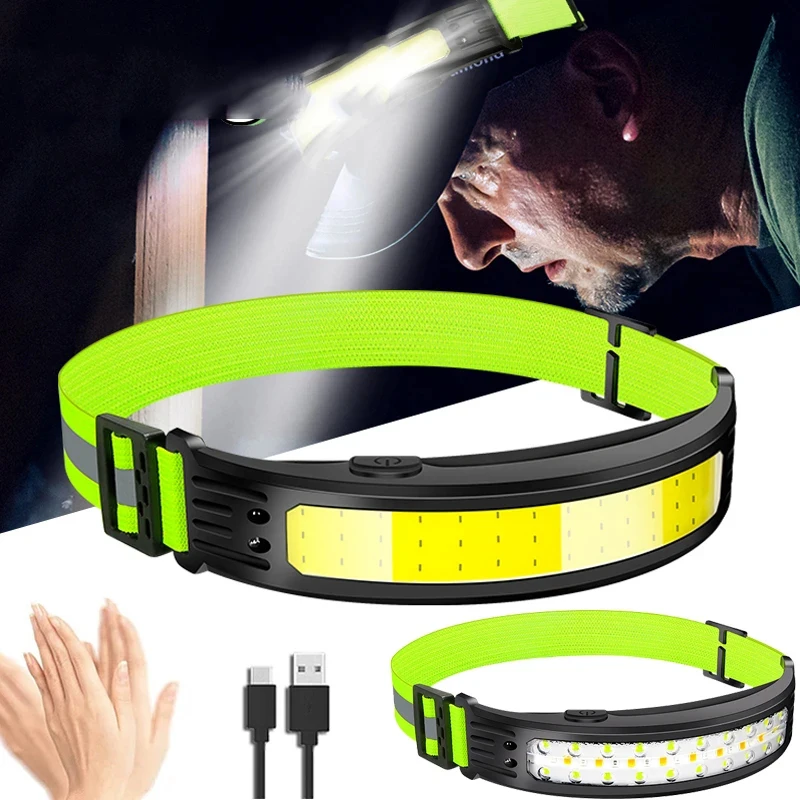 Led-Headlamp-Sensor-Headlight-Rechargeable-Waterproof-Search-Light-Head ...