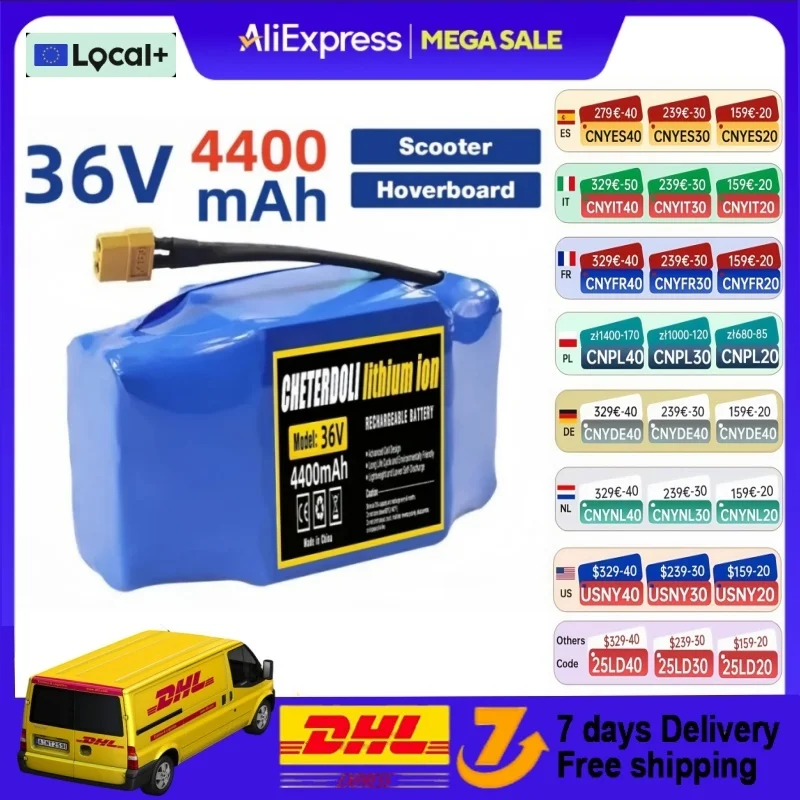Hochwertiger wiederaufladbarer Lithium-Ionen-Akku mit 36 V und 4400 mAh ...