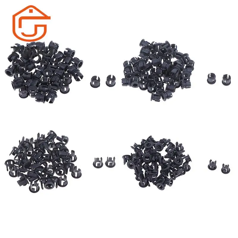50pcs Black Plastic 3mm 5mm Lamp LED Diode Holder Black Clip Bezel ...