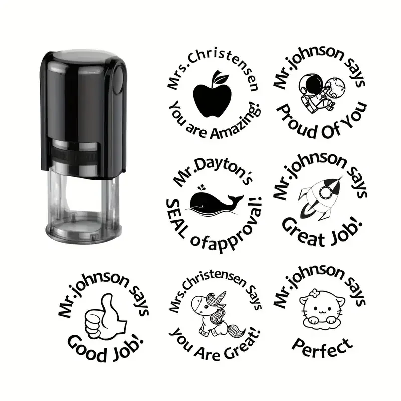 Customized Self Inking Stamp Rubber Logo Clear Seal Stamp Customized ...