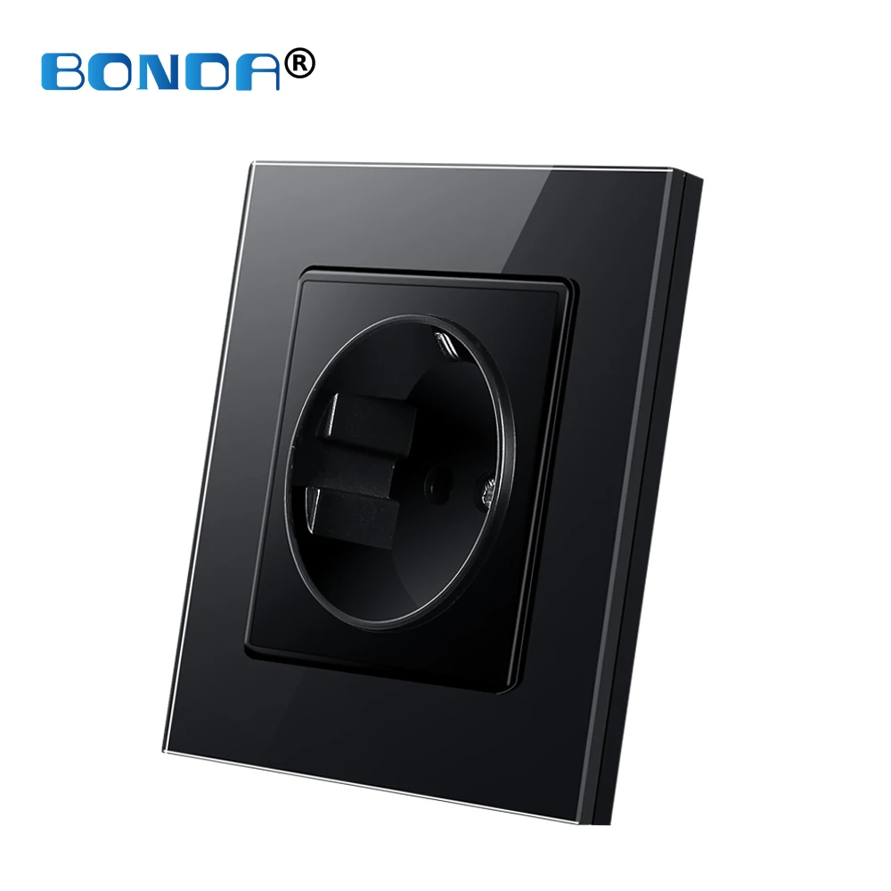 BONDA Wall Socket Tempered Glass Panel EU Standard Kids Child Safety ...