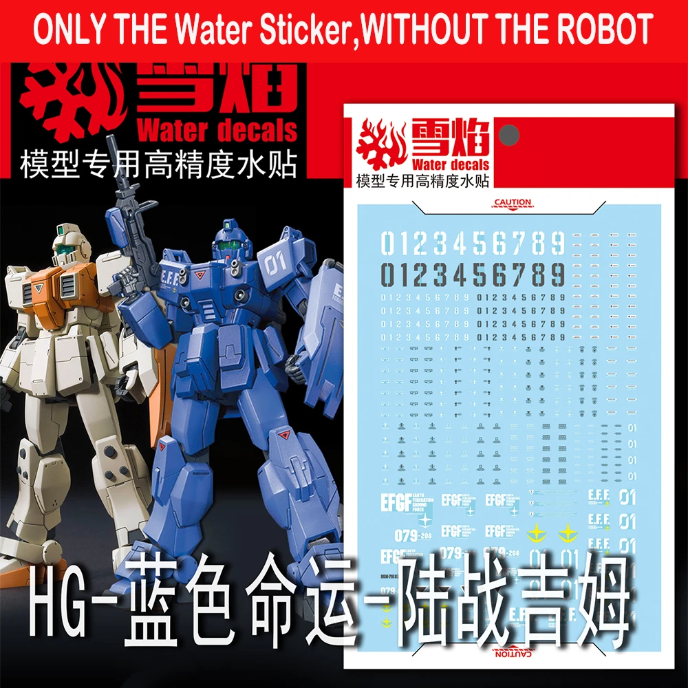 In Stock Fluorescent Water Sticker Upgrade Kits For Hg/mg Blue Destiny ...