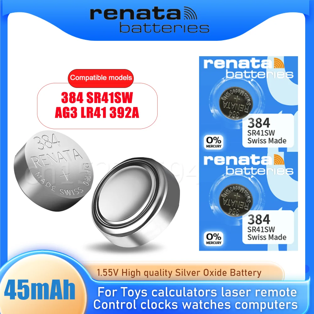 1-5PCS Original Renata 384 SR41SW AG3 LR41 392A LR736 V3GA 192 1.55V ...