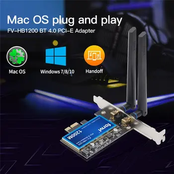 HB1200 Desktop PCIE Wireless Adapter Mac OS Hackintosh Wifi Dual Band ...
