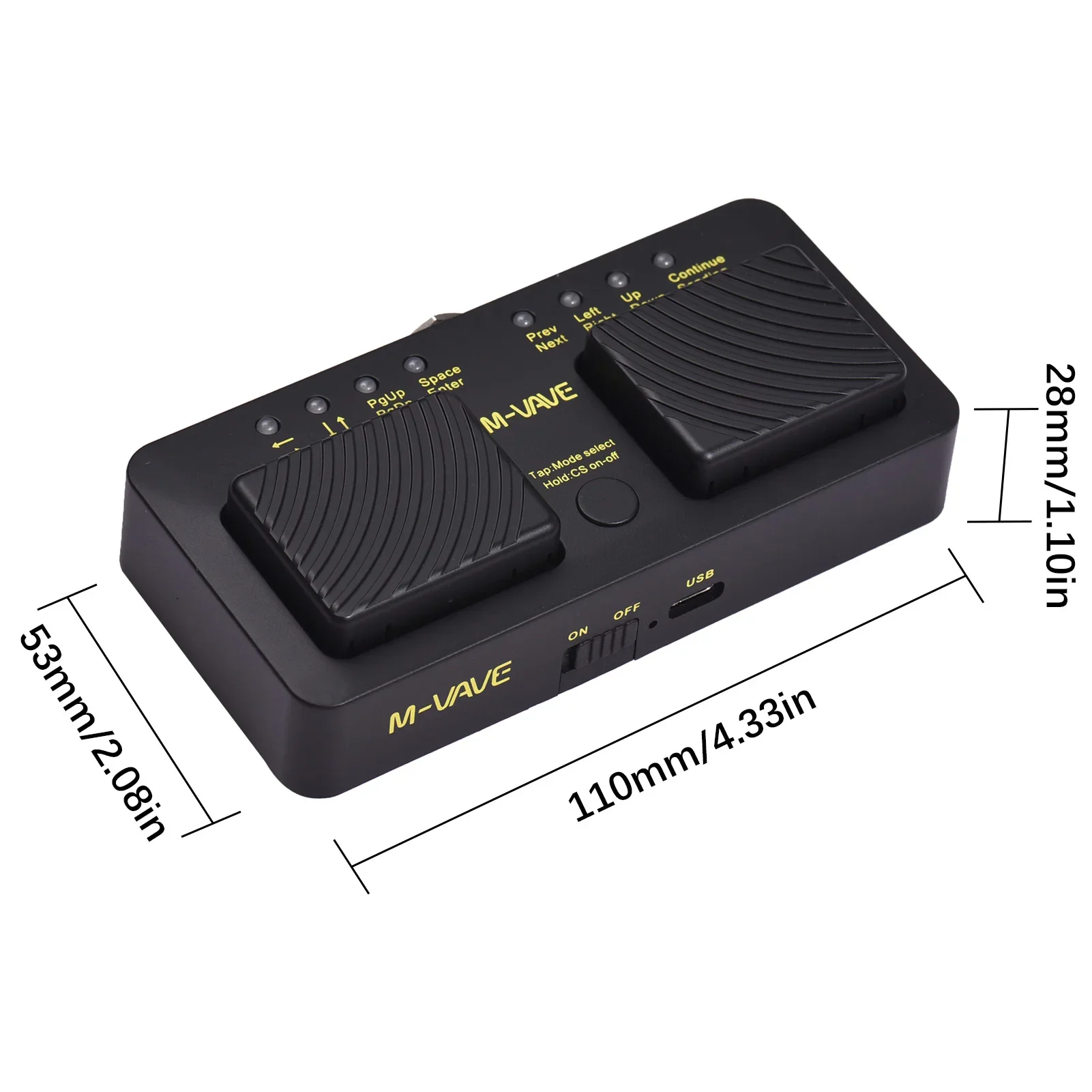 M-VAVE Wireless Foot Turner Cube Turner Pro Rechargeable BT Silent Foot ...
