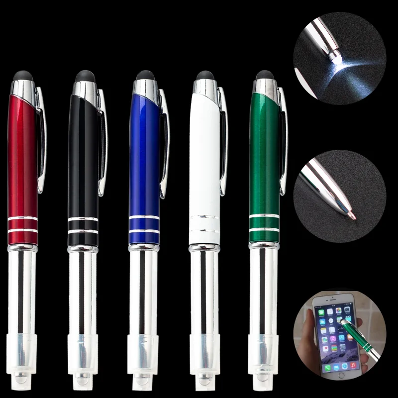 3-in-1 Metal Light Pen with LED Light and Touch Screen Ballpoint Pens ...