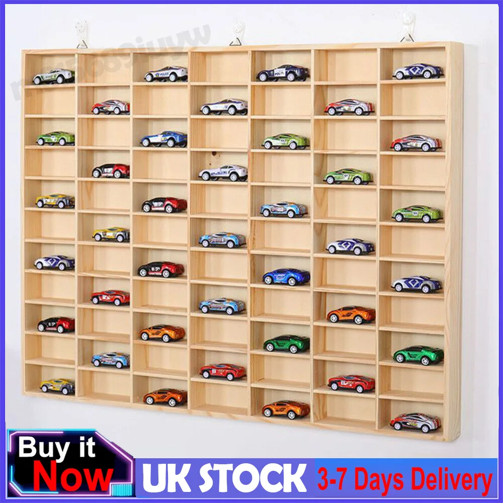 1:64 Car Model Display Case Toy Car Wood Storage Box Collection ...