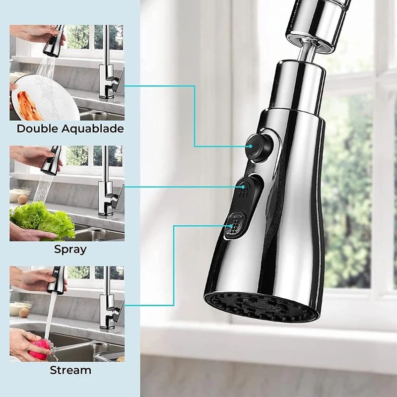 Metal-Alloy-Faucet-Extender-360-Rotation-Sprayer-Kitchen-Taps-Three ...