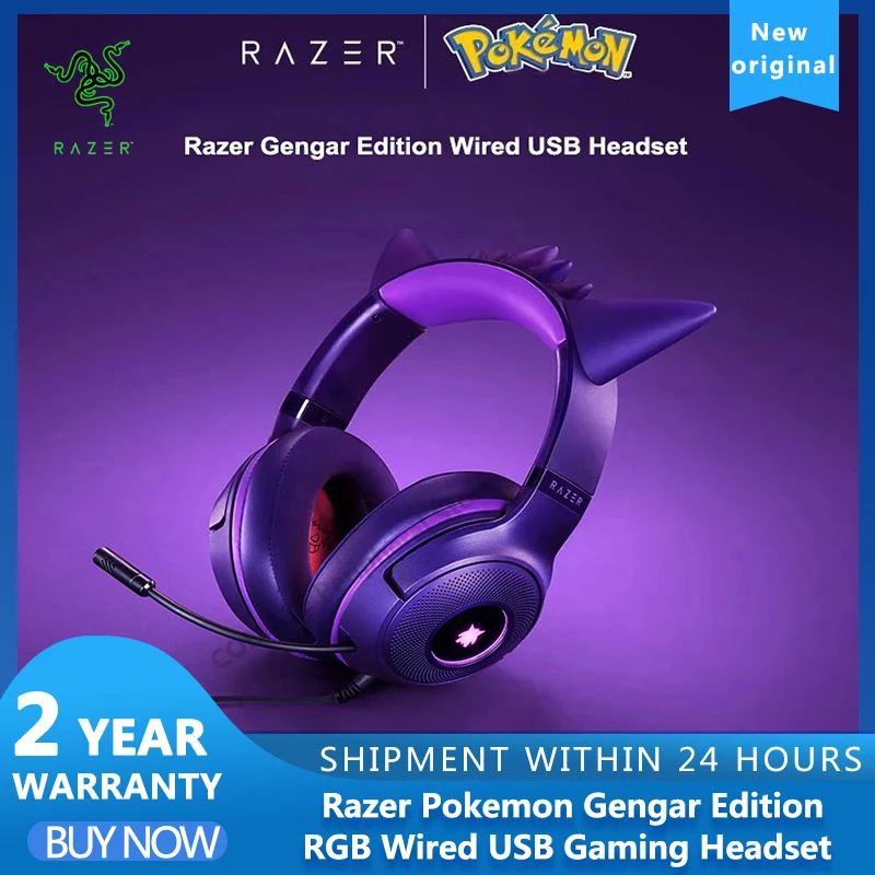 Razer-Pokemon-Gengar-Edition-RGB-Kraken-V3-X-Wired-USB-Gaming-Headset ...