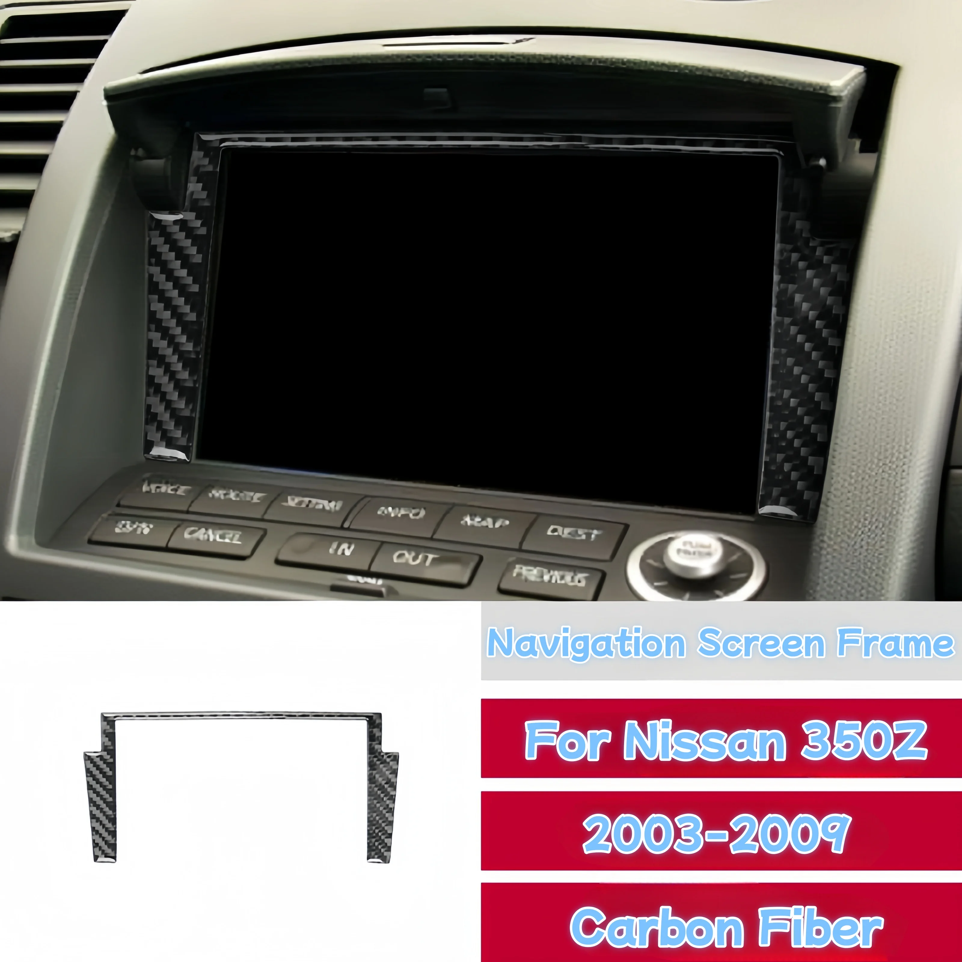For-Nissan-350Z-2003-2009-Carbon-Fiber-Car-Interior-Navigation-Display ...