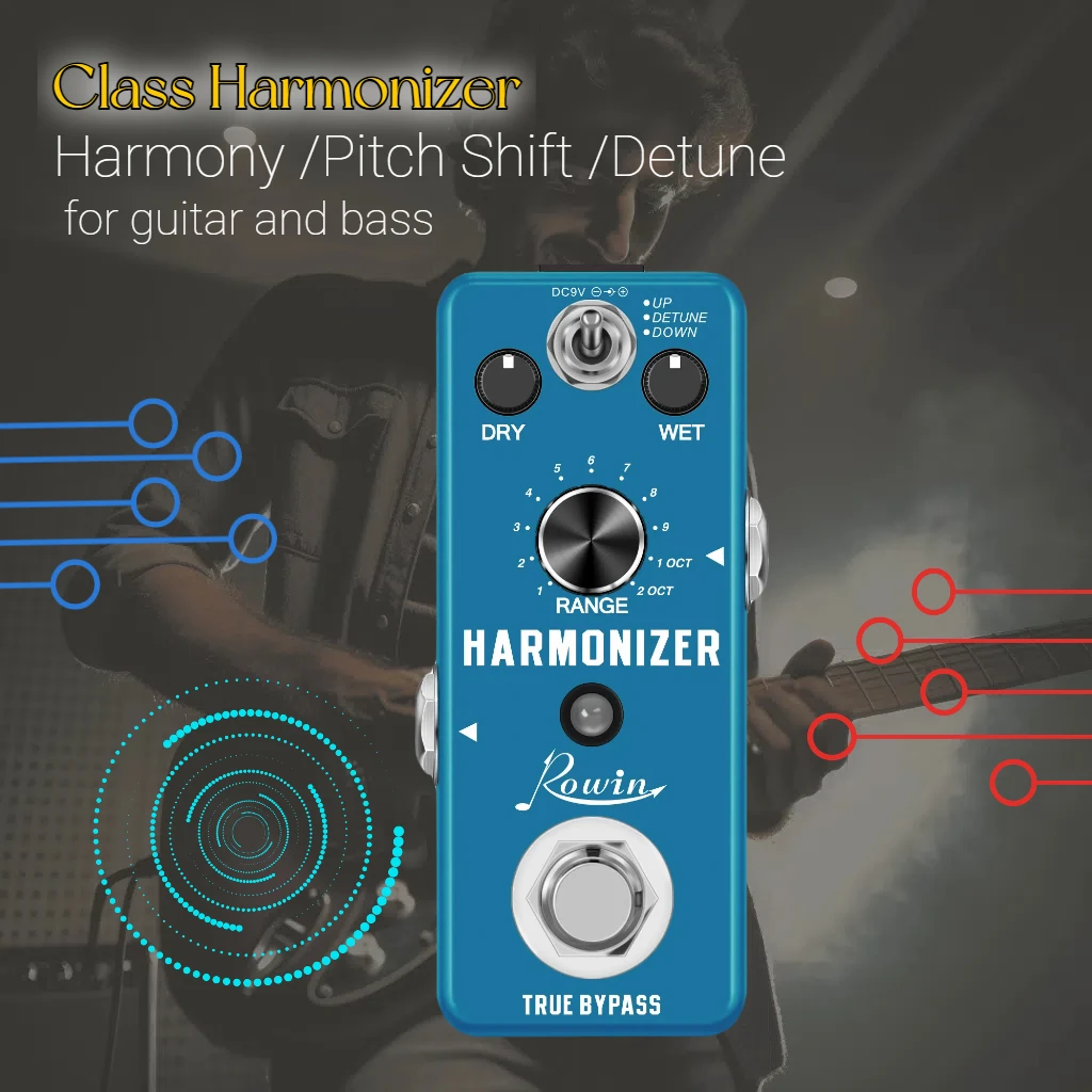 Rowin-Guitar-Harmonizer-Pedal-Digital-Effect-Pedal-Harmonic-Harmony-Pitch-Shifter-True-Bypass ...
