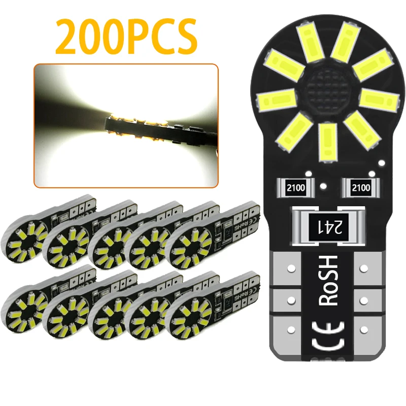 200pcs-T10-W5W-194-168-2825-191-LED-Map-Bulb-Car-Interior-License-Plate ...