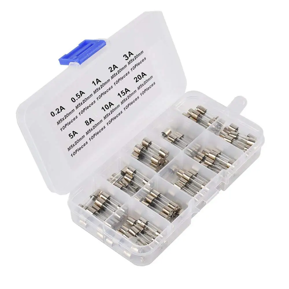100pcs-5x20mm-Quick-Blow-Glass-Tube-Fuse-Assorted-Kit-Amp-0-2A-0-5A-1A ...