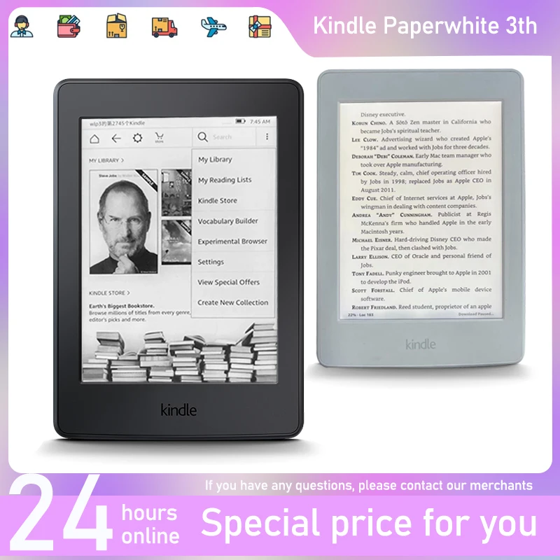 kindle Paperwhite 3th KPW3 Used With Backlight Ebook Reader Ereader E ...
