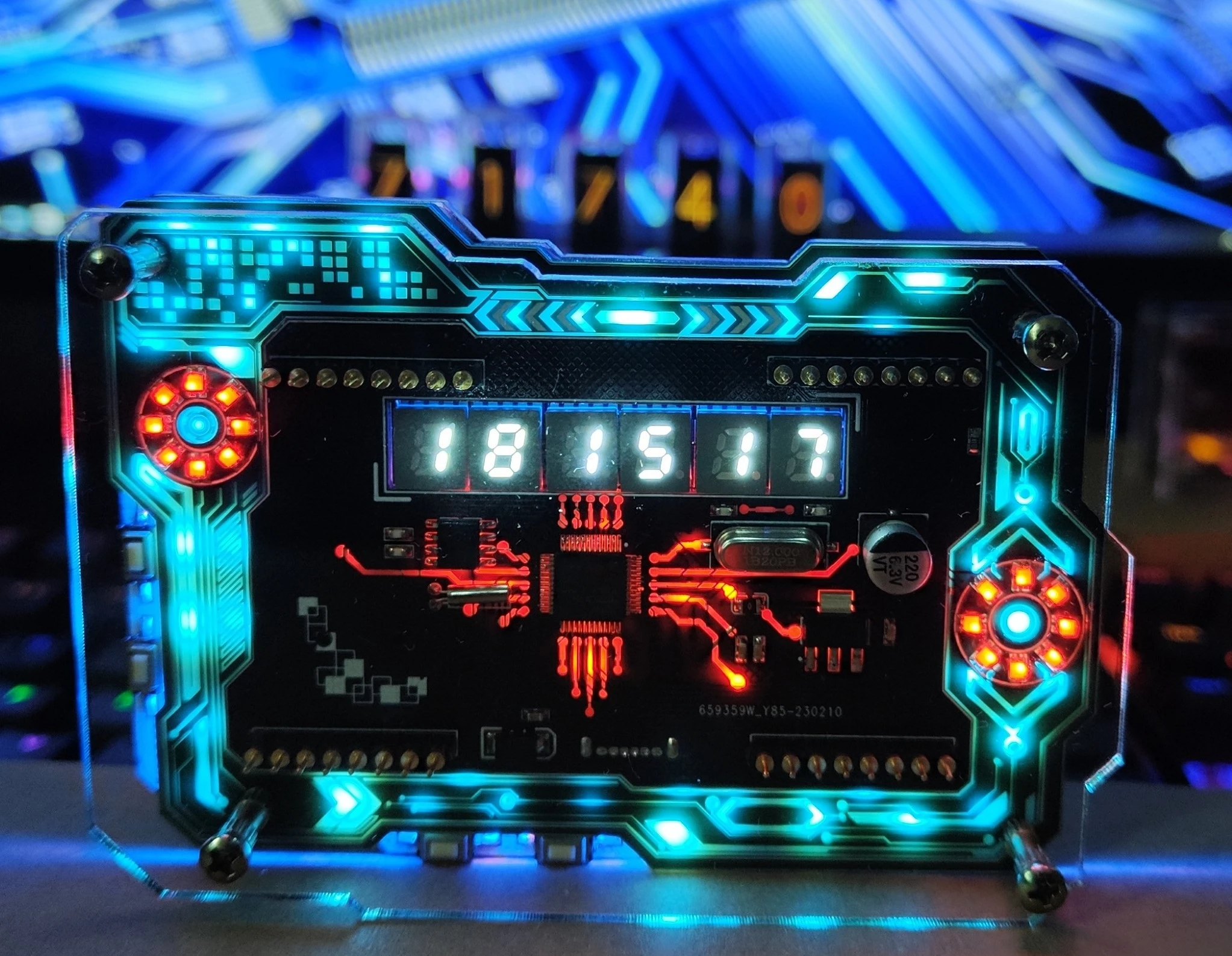 New-Cyberpunk-RGB-LED-Clock-Art-Sense-of-Technology-Gaming-Atmosphere ...
