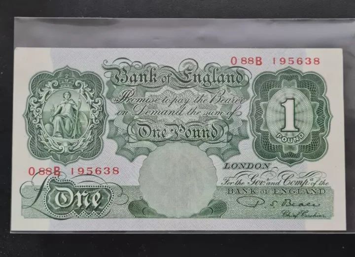 1949-1955 Great Britain 1 Pound Original Notes Vf (fuera De Uso Ahora ...