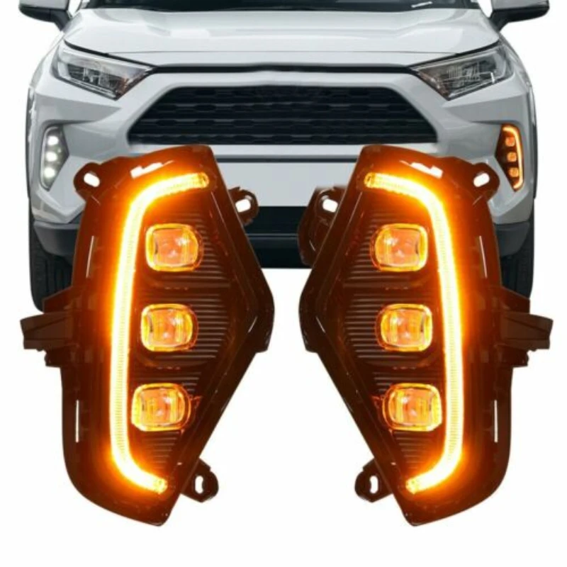 Daytime-Running-Light-DRL-For-Toyota-RAV4-2019-2020-2021-Yellow-Turn ...