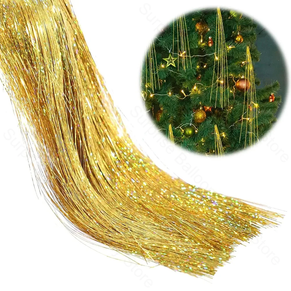 3000 Strands Christmas Tinsel Foil Fringe Garland Xmas Tree Decoration ...