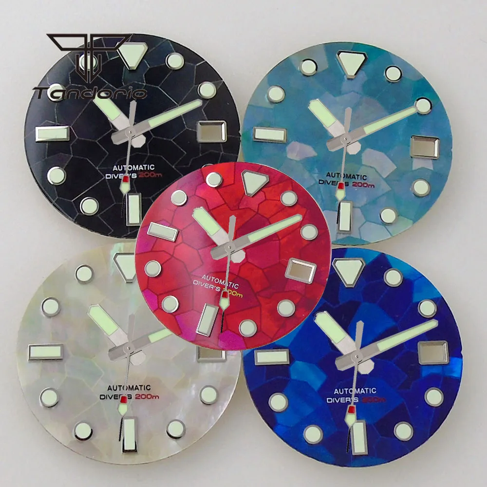 29mm-Multicolor-Mother-of-Pearl-Shell-Watch-Dial-Face-Date-Window-Hands ...