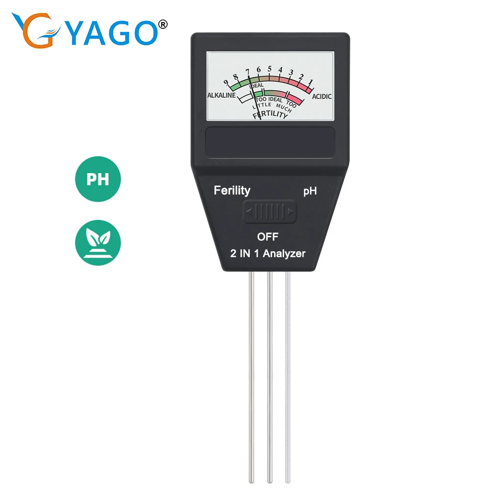 2 in 1 Soil Tester PH Fertility Meter With 3 Probes Soil PH Tester ...