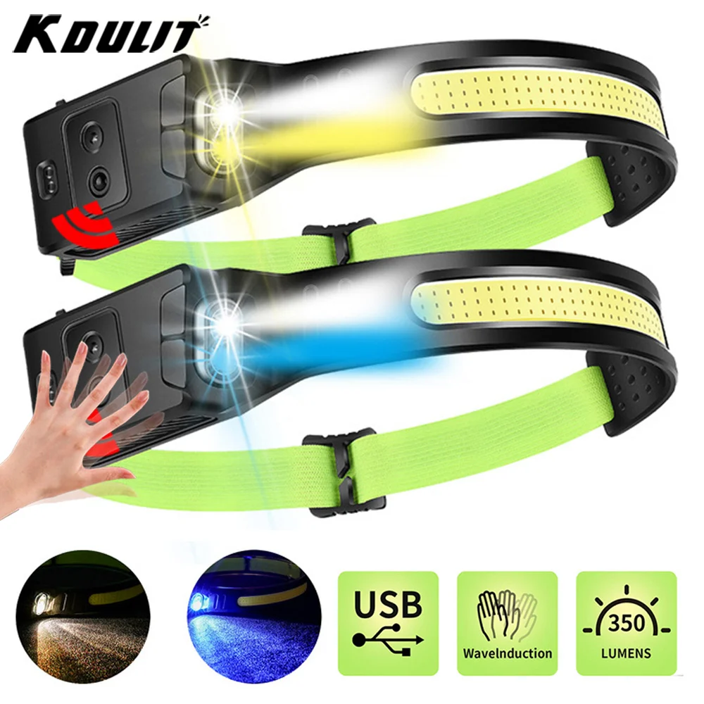 KDULIT-Sensor-COB-LED-Headlamp-USB-Rechargeable-Portable-Headlight ...