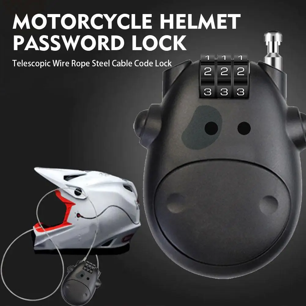 Motorcycle-Helmet-Password-Lock-Telescopic-Wire-Rope-Code-Lock-Steel ...