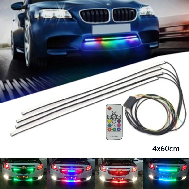 4 in 1 RGB Knight Rider Light 7Color Strobe Scanner Strip Wireless ...