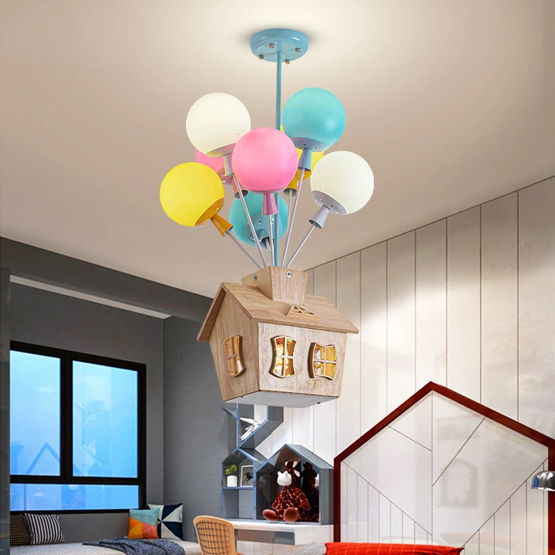Creative-Wooden-House-Flying-Balloon-Ceiling-Light-for-Boy-and-Girl-s ...