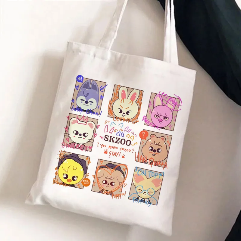 Felix Tote Bags Stray Kids Skzoo Portable Shopping Bag Han Bang Chan Changbin Seungmin Hyunjin ...