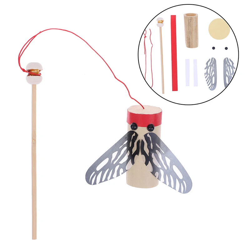 1Set Kids Cicada Model Toys Wooden Rod Shaking Cicada Sound ...