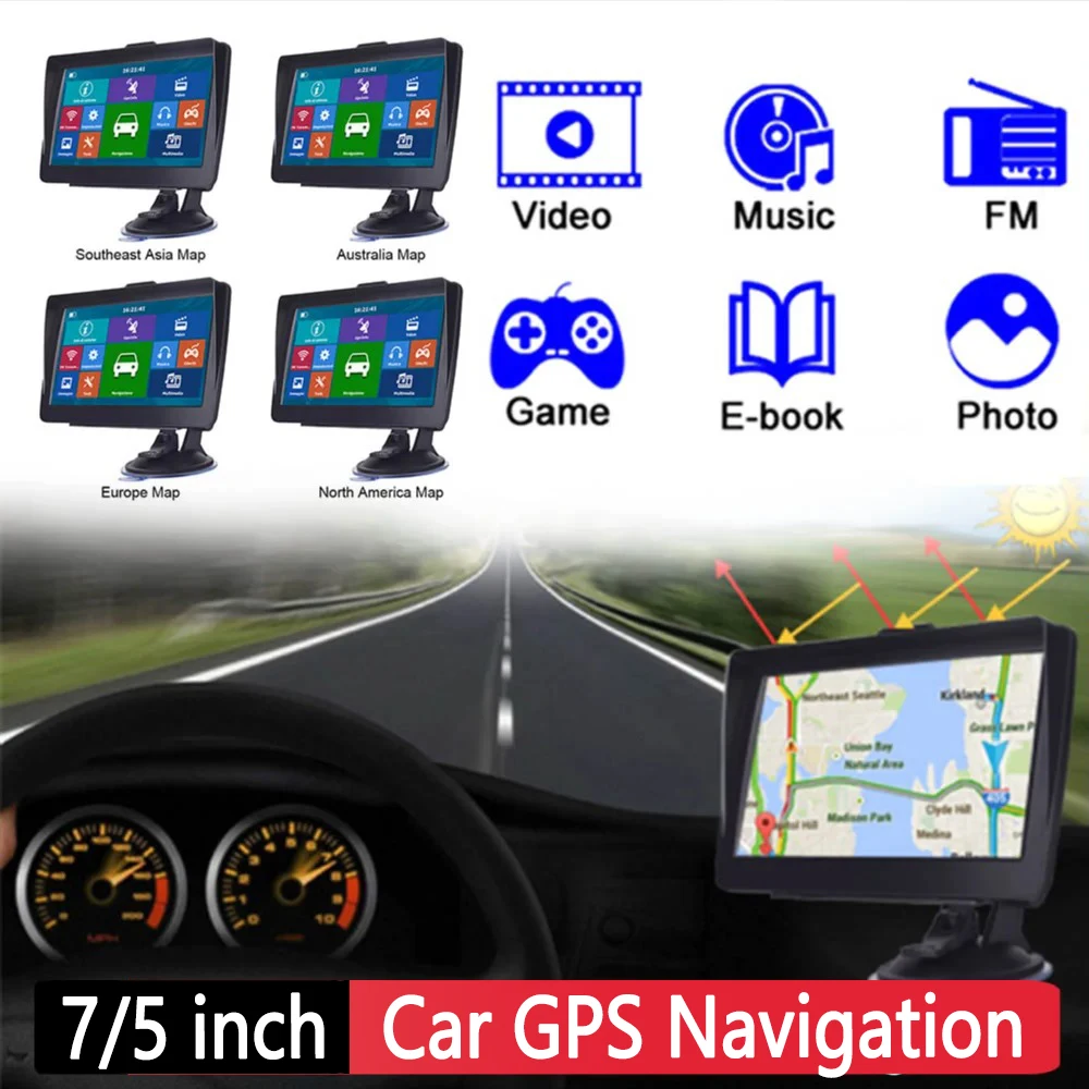7-5-HD-Car-Sat-Nav-GPS-Navigation-Truck-New-EU-AU-North-America-North ...