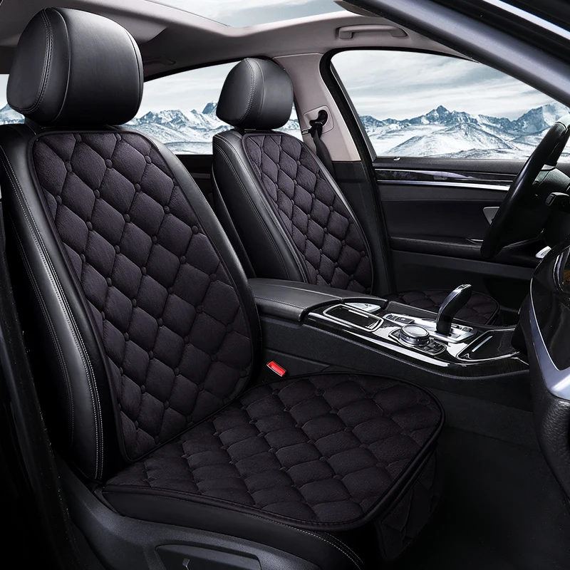 Winter Car Seat Cover Protective Front Rear Auto Seat Cover Plush Auto ...