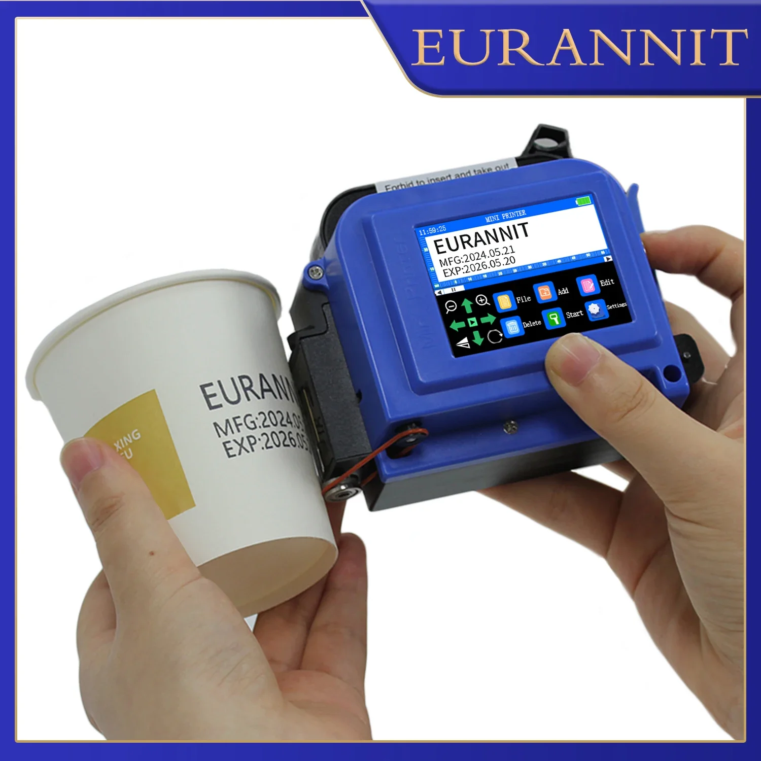EURANNIT E11 25,4mm/1 pulgada Mini impresora de inyección de tinta ...