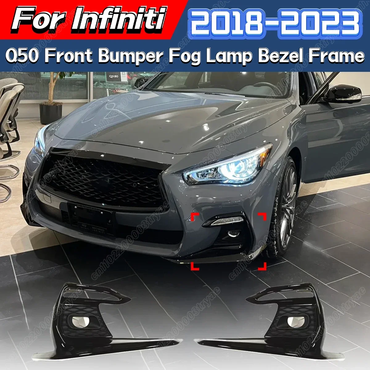 For Infiniti Q50 2018 2019 2020 2021 2022 2023 Front Bumper Front Fog ...