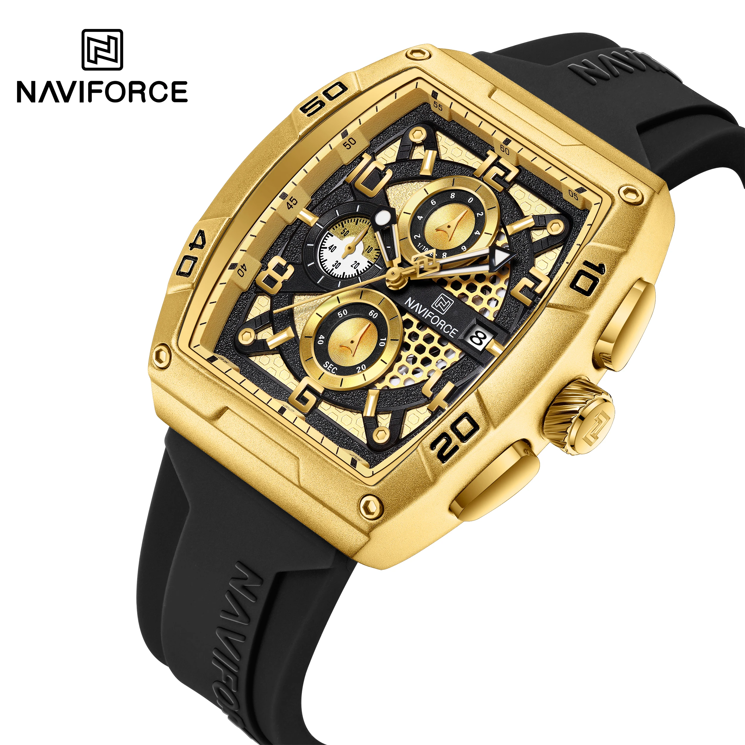 Fashion Brand NAVIFORCE Men Gold Design Quartz Watches Casual Male ...