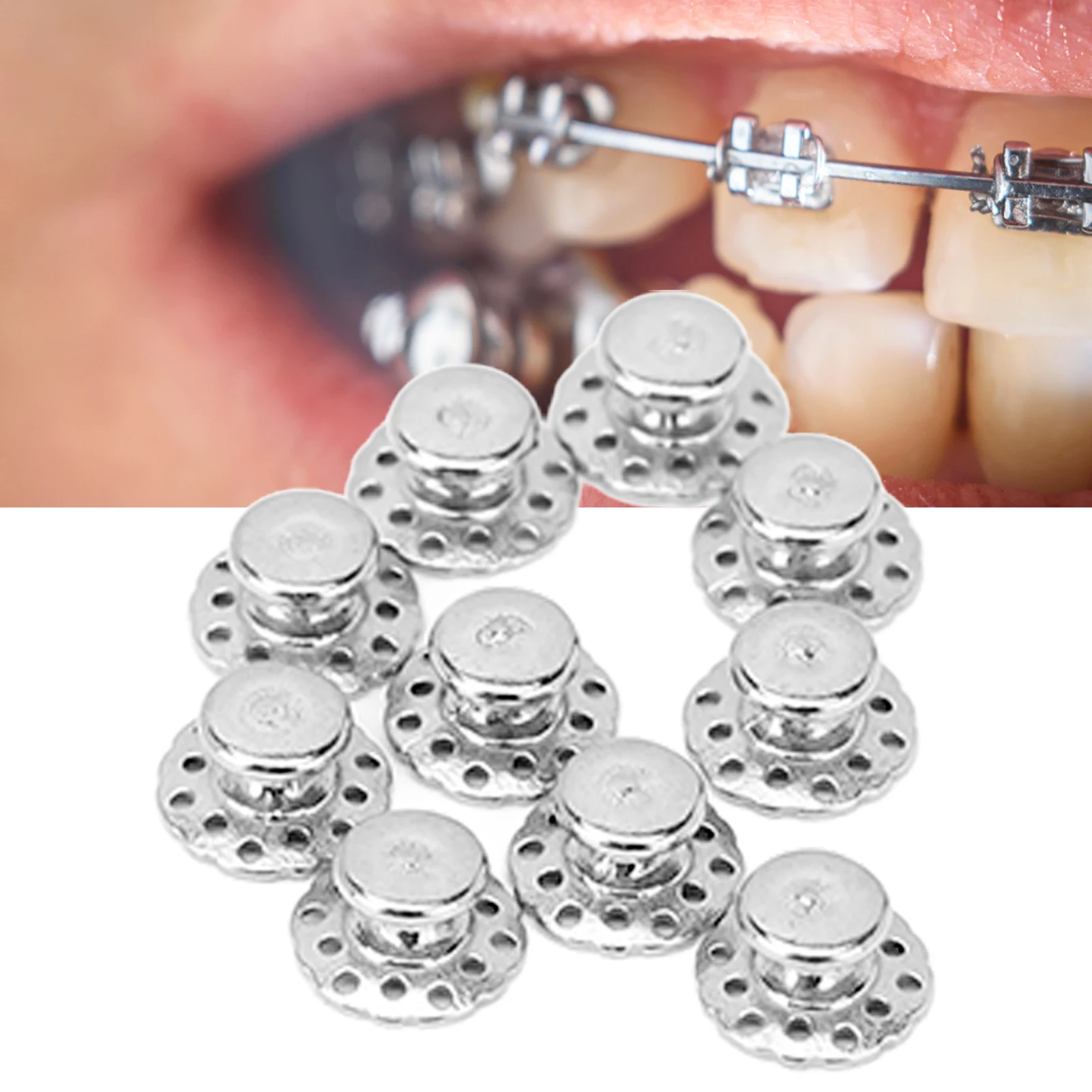 10pcs-Hollow-Lingual-Button-Stainless-Steel-Dental-Orthodontic-Lingual ...