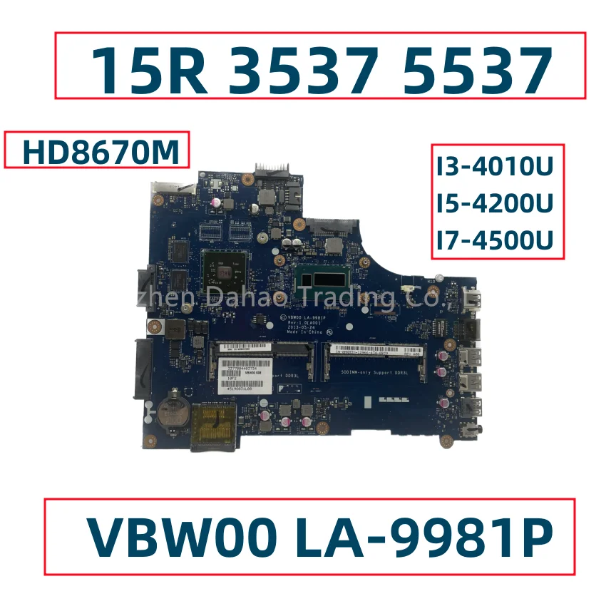 CN-08MVM8 001RFH 0MXM3Y For Dell Inspiron 15R 3537 5537 Laptop ...