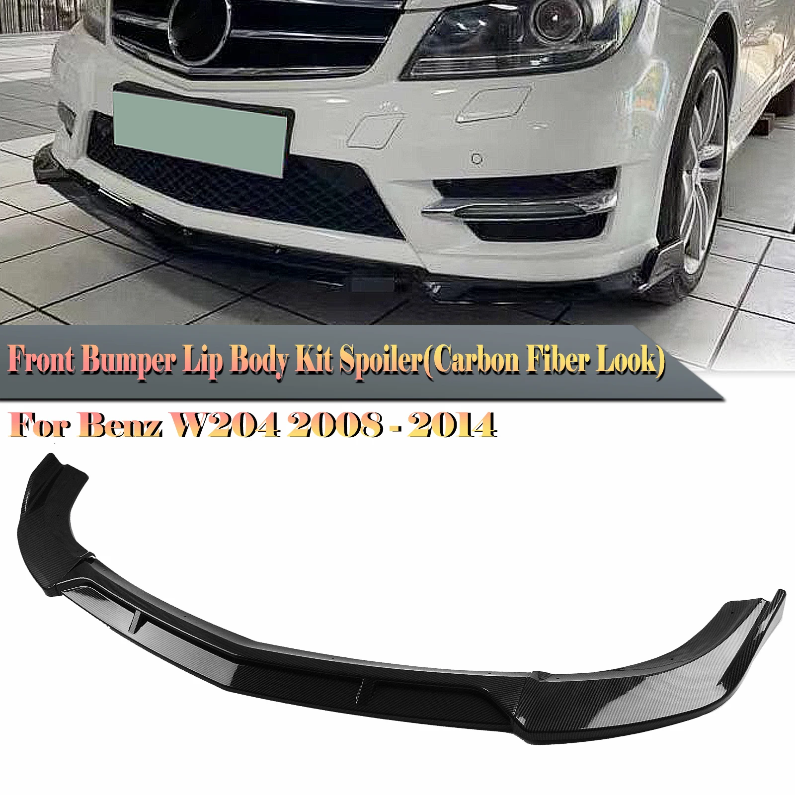 Car-Front-Bumper-Spoiler-Splitter-Lip-Lower-Guard-Plate-For-Mercedes ...