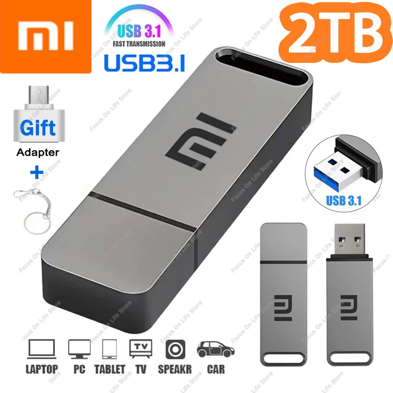 Xiaomi-Unidade-Flash-de-Metal-de-Alta-Velocidade-USB-3-1-2TB-1TB-Pen ...