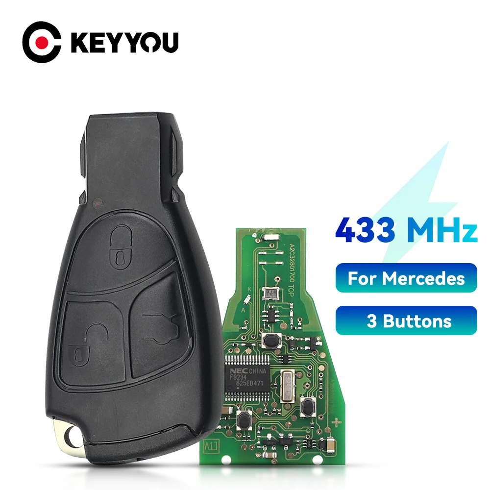 KEYYOU-3-Button-433MHZ-NEC-With-Chip-Remote-Control-Car-Key-For ...