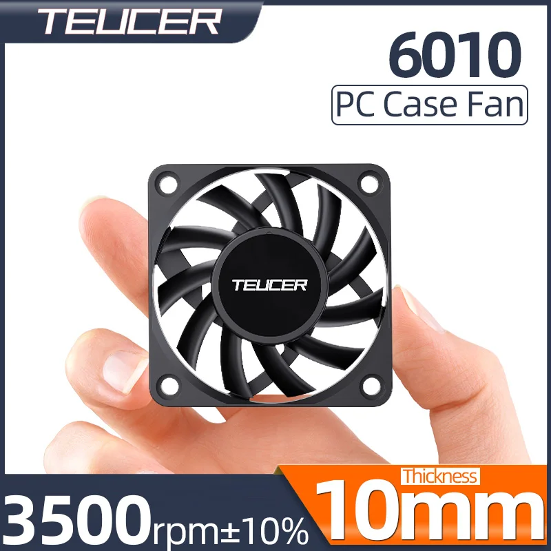 6010 6cm DC 12V 3Pin Cooling Fan with Big 4Pin Power Supply Noiseless ...
