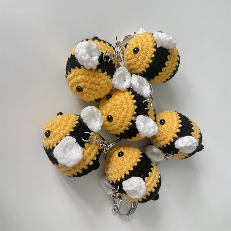 Novelty-Cute-Knitting-Bee-Keychain-Little-Bees-Keychain-Pendant-Keyring ...